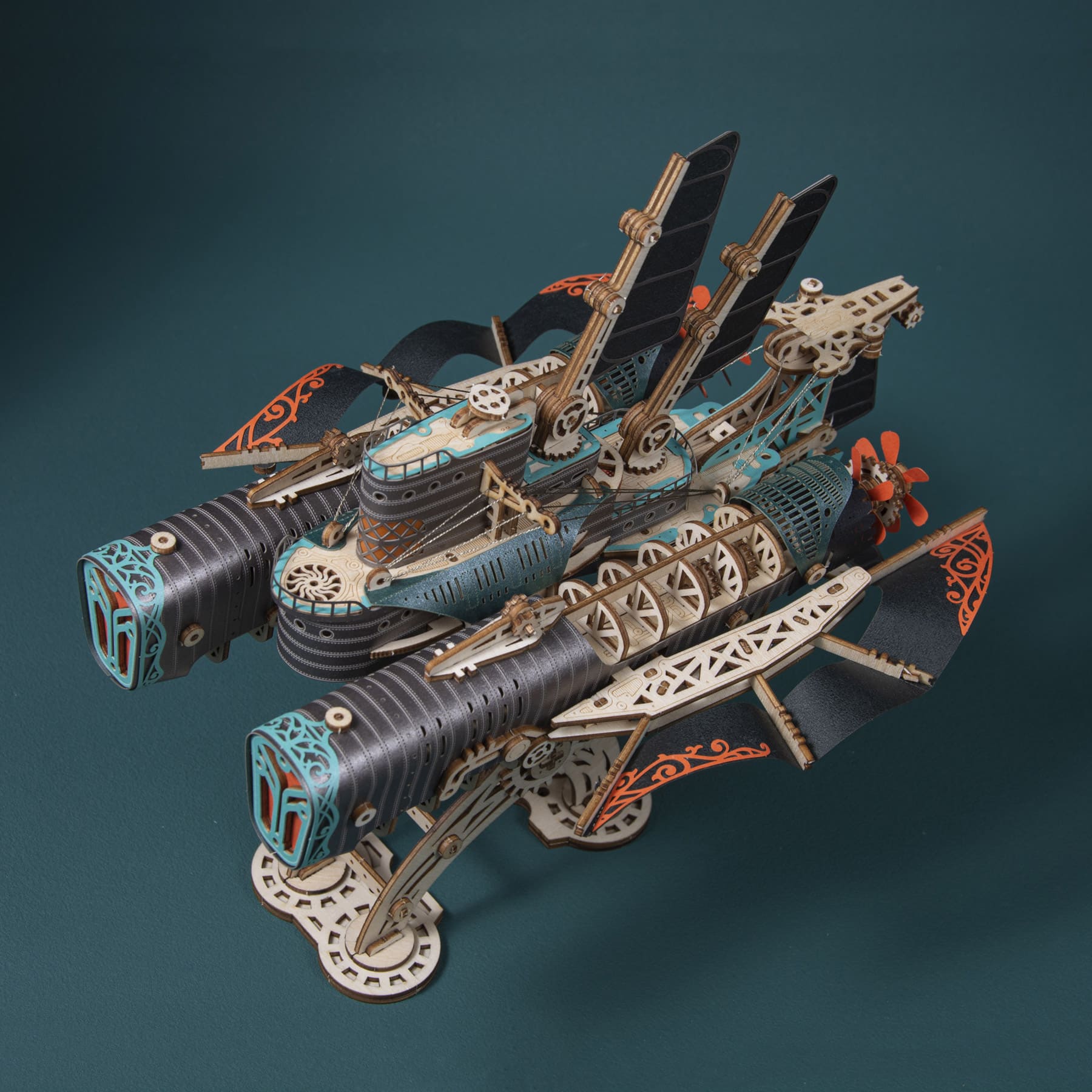 Steampunk Airship – 3D Wooden Puzzle | 20000 Leagues DIY model kit ...